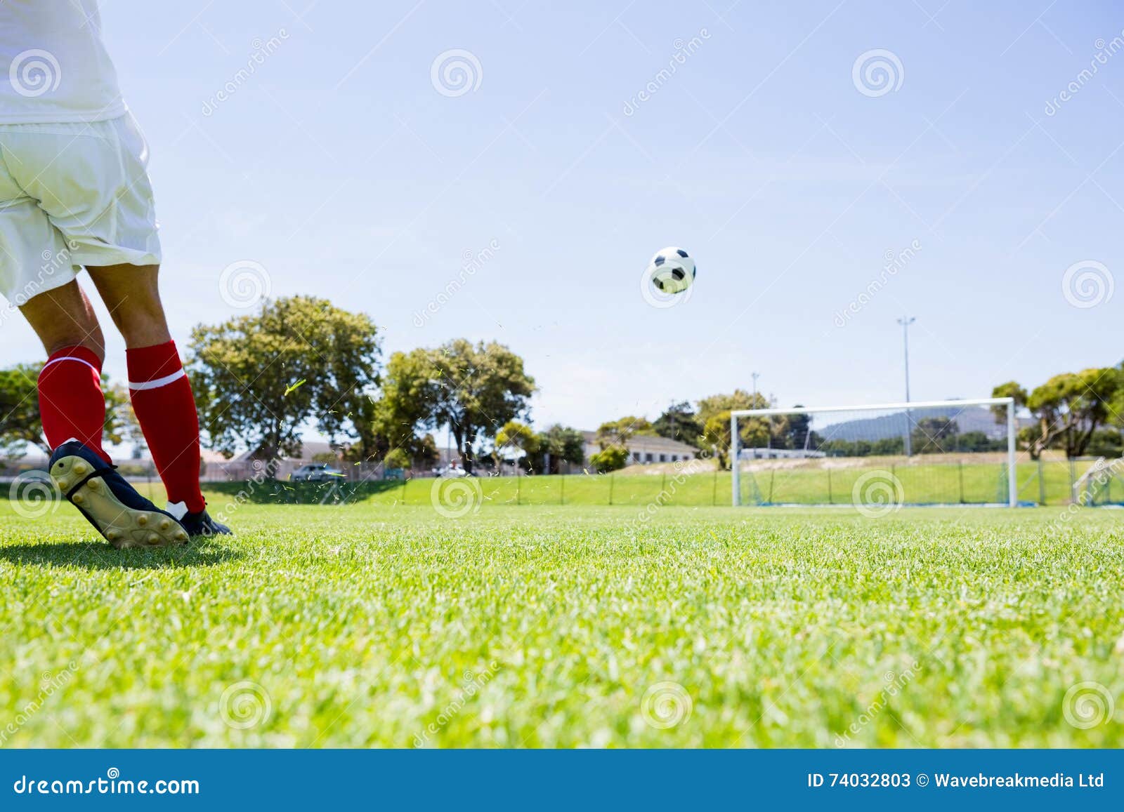 Football Player Practicing Soccer Stock Image - Image of goal, training ...
