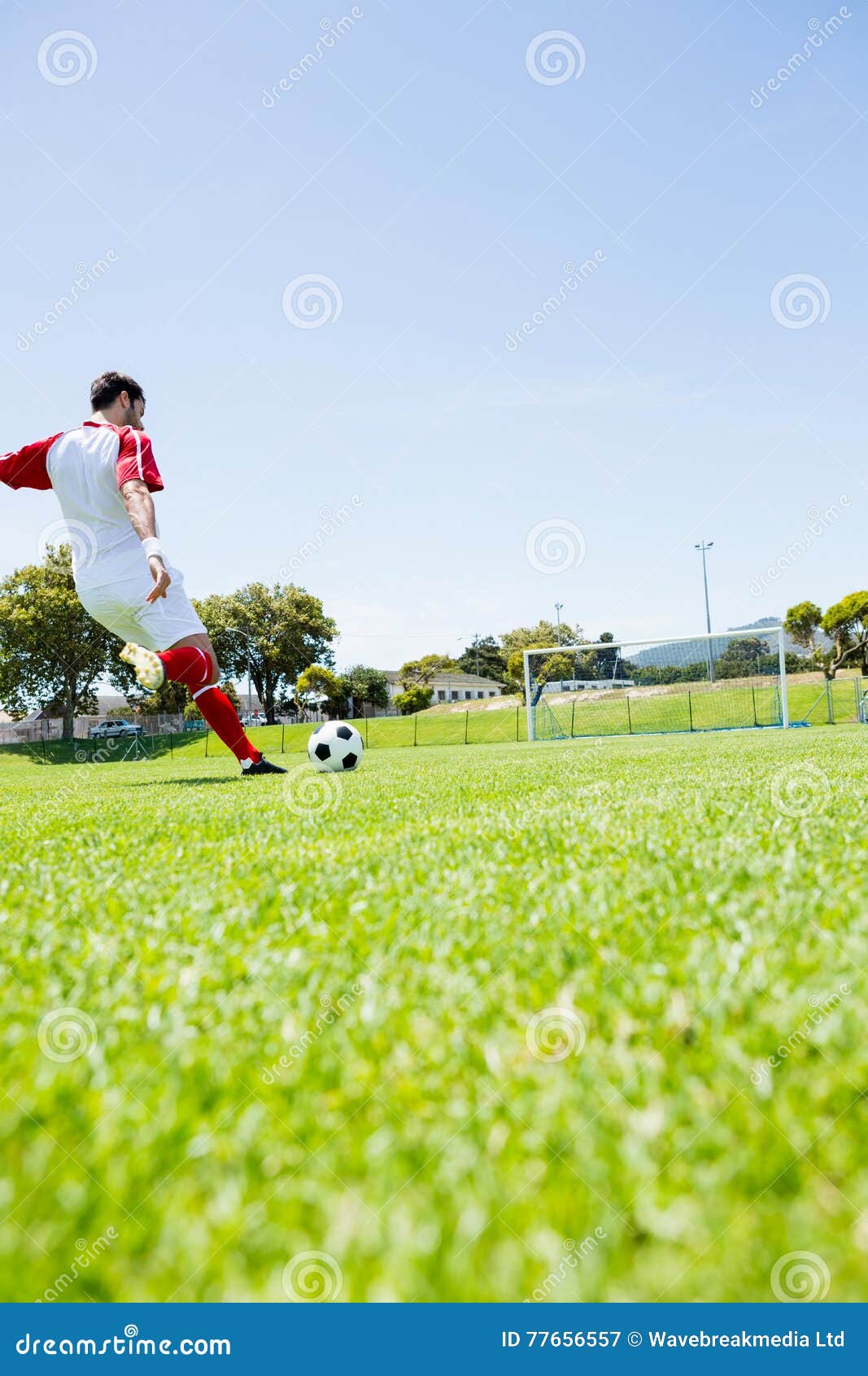 Football Player Practicing Soccer Stock Image - Image of shoes ...