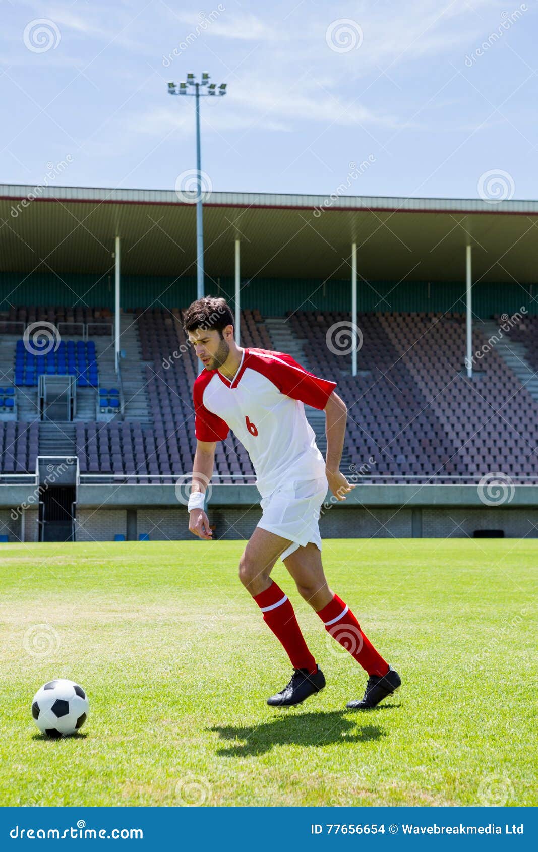 Football Player Practicing Soccer Stock Photo - Image of soccer ...