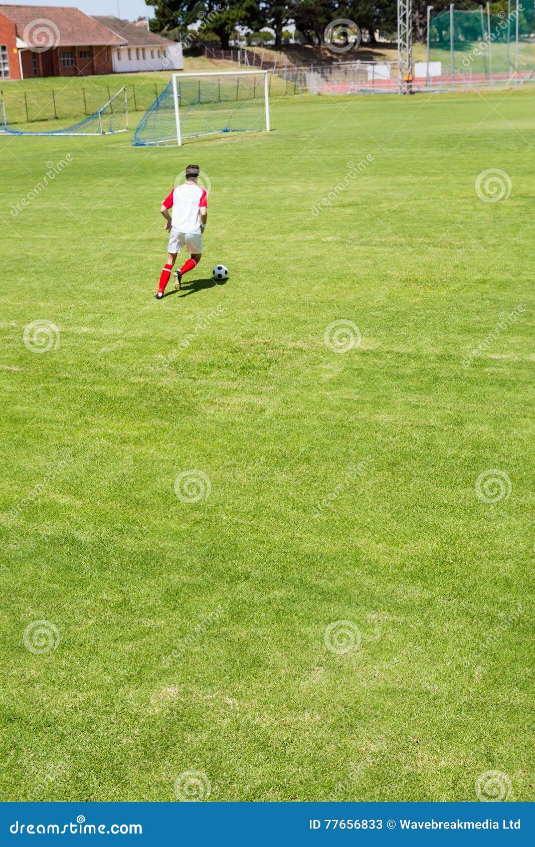 Football Player Practicing Soccer Stock Image - Image of determination ...