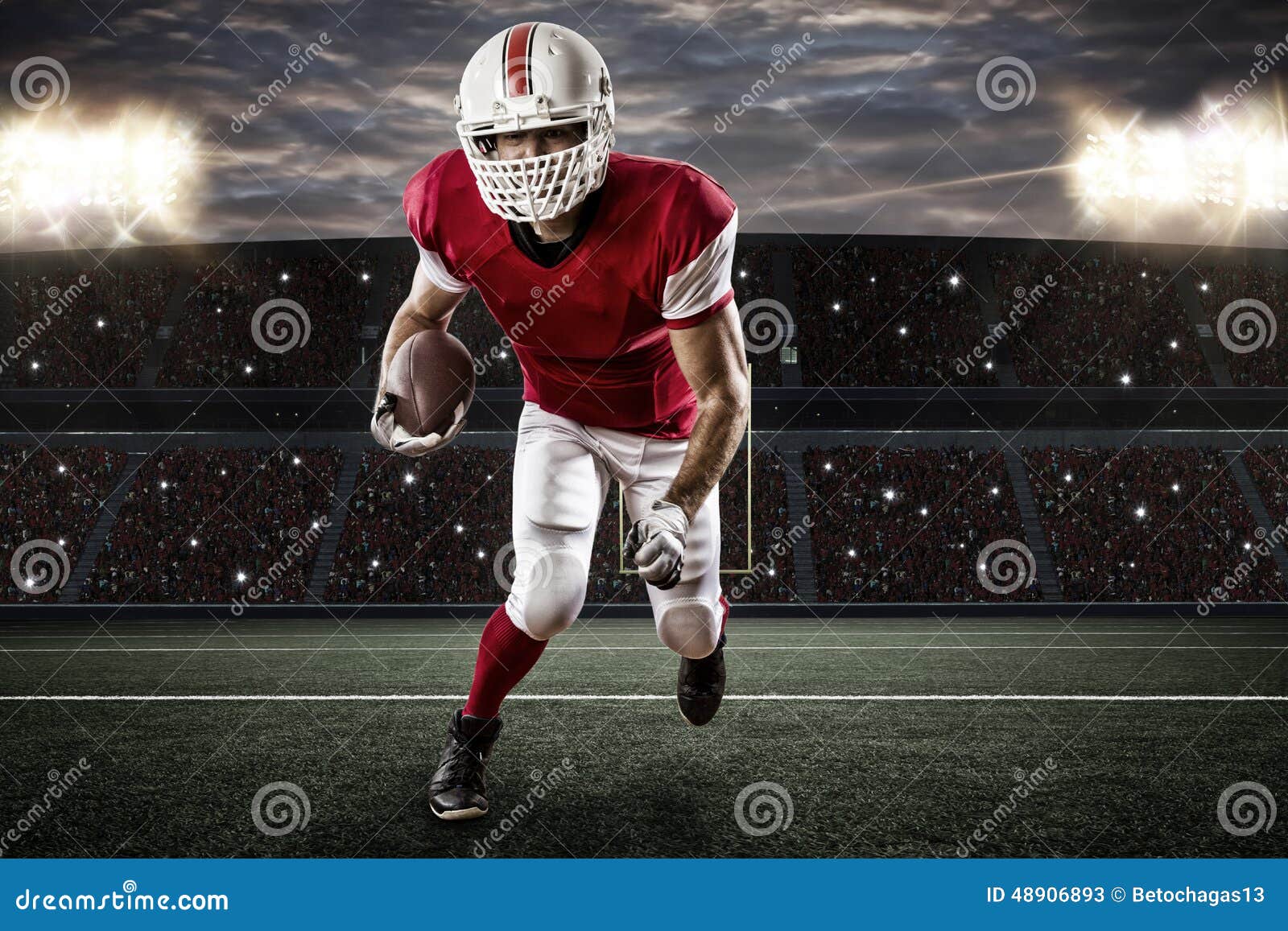 Football Player stock image. Image of pads, touchdown - 48906893