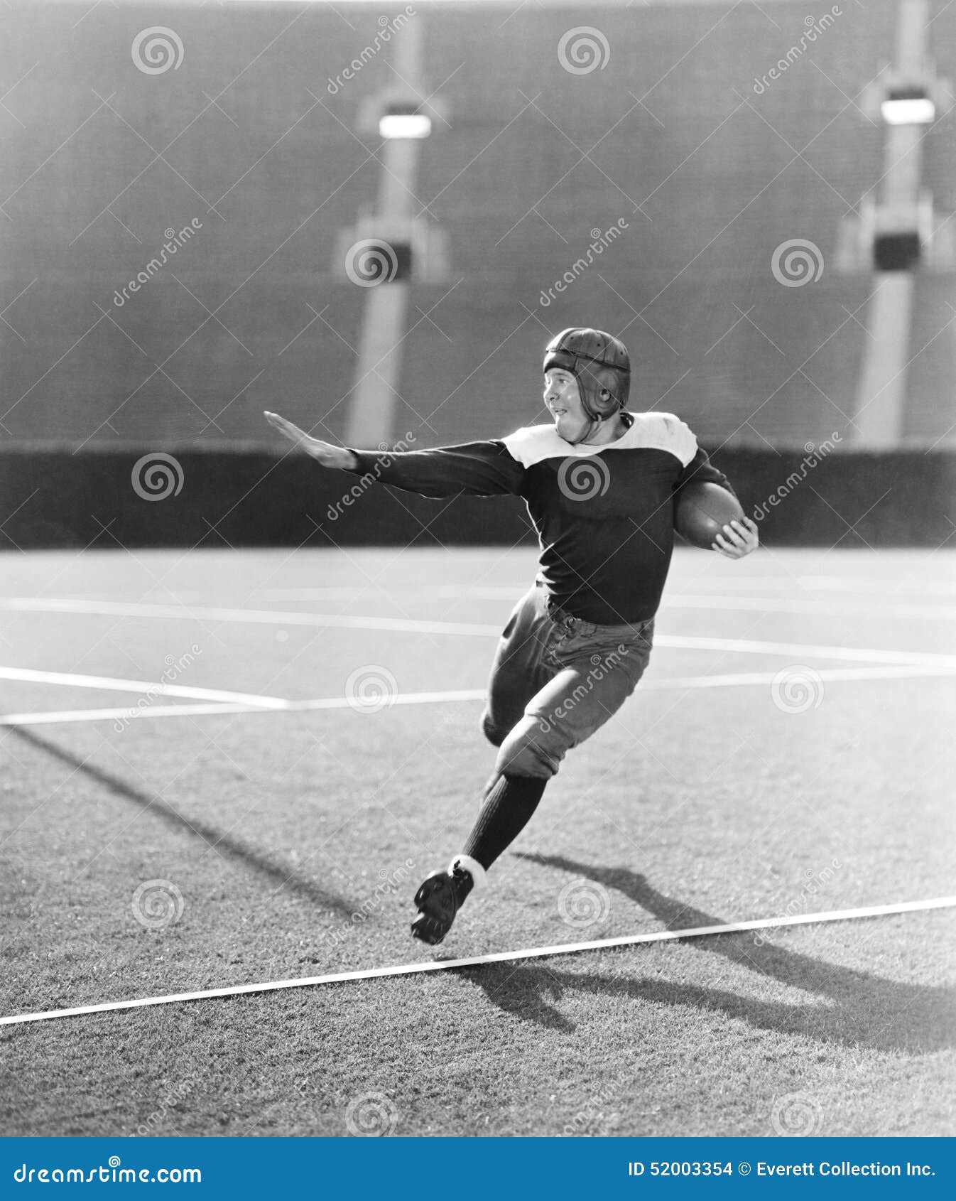 Football Player Running with Ball Stock Photo - Image of body, activity ...