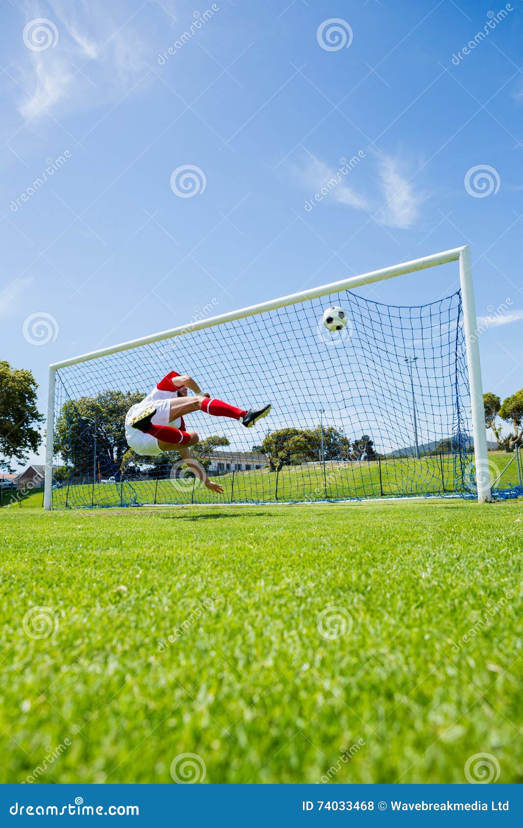 Football Player Scoring a Goal Stock Photo - Image of football ...