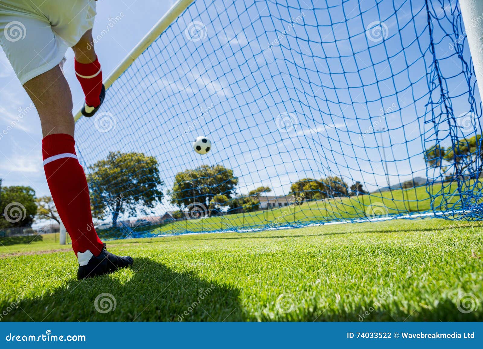 Football Player Scoring a Goal Stock Photo - Image of determination ...