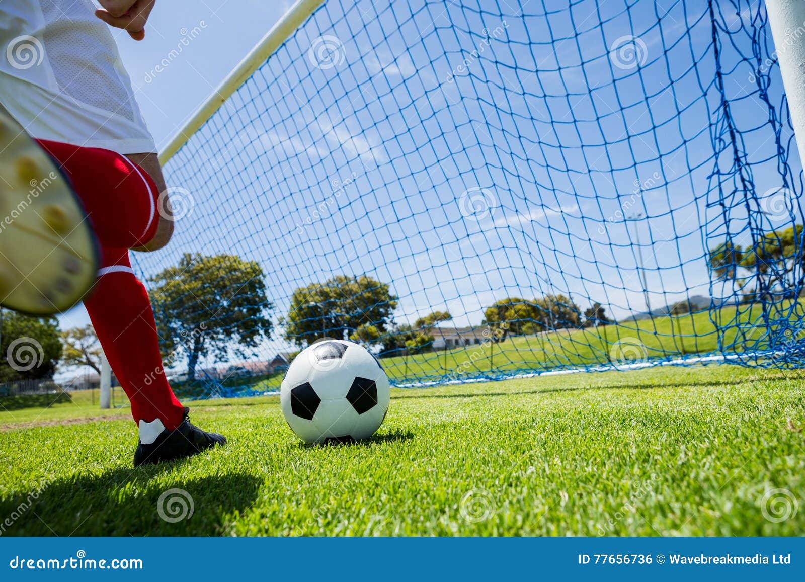 Football Player Scoring a Goal Stock Photo - Image of athleticism ...