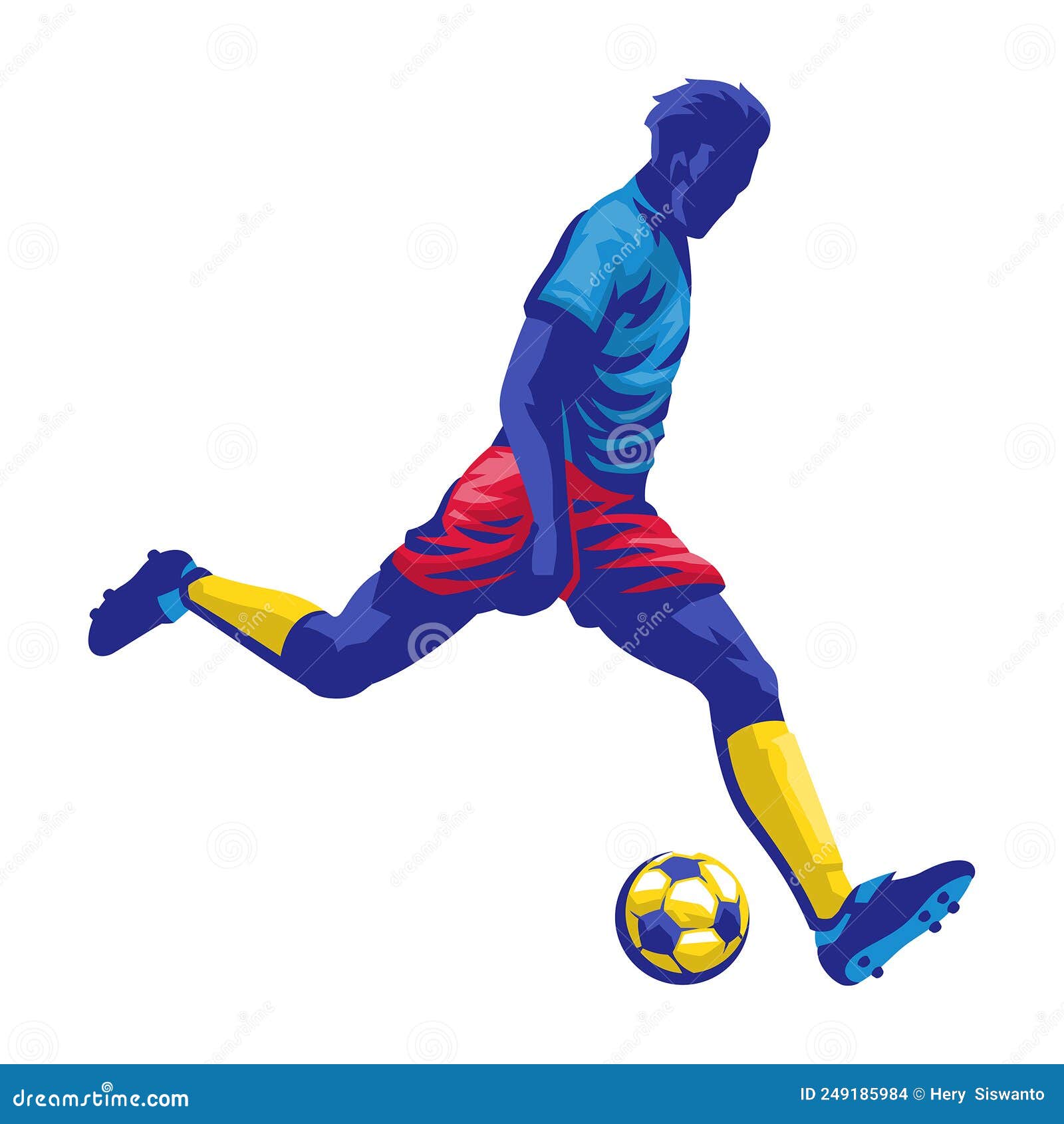 Football Player Shooting the Ball Stock Vector - Illustration of ...