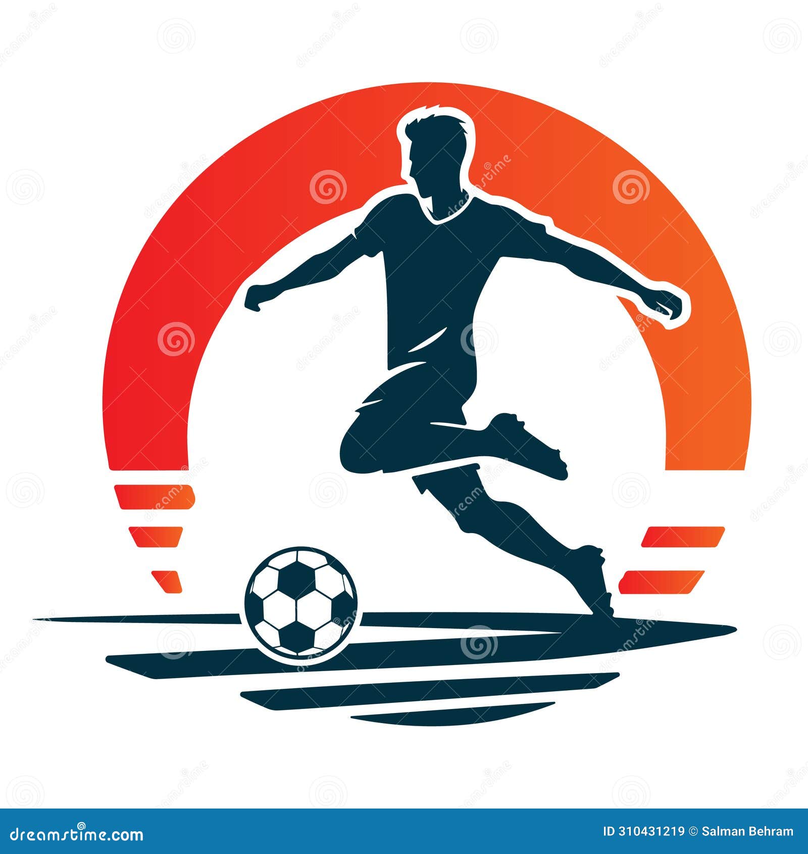 Football Player with Simple Background Vector Illustration Stock Vector ...