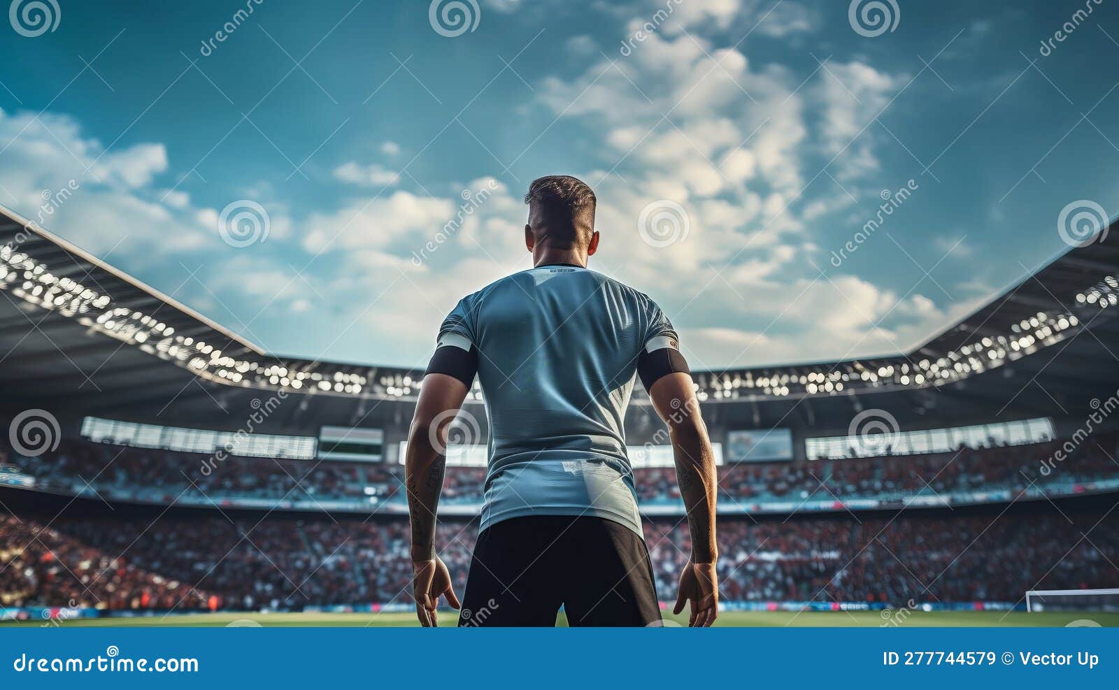 Football Player in the Stadium Rear View. Generative AI Stock ...