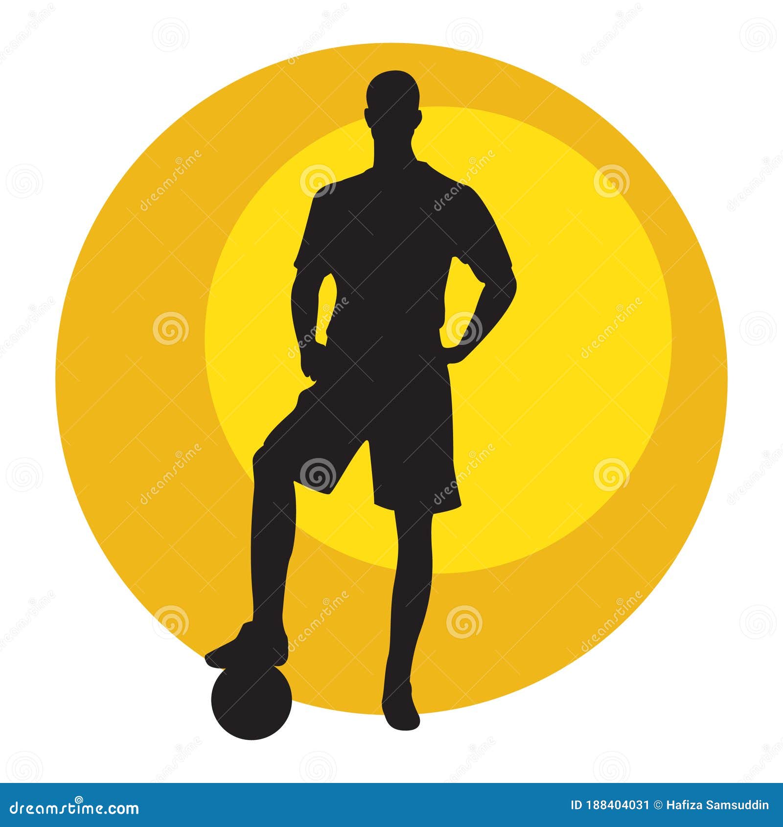 Football Player Standing. Vector Illustration Decorative Design Stock ...