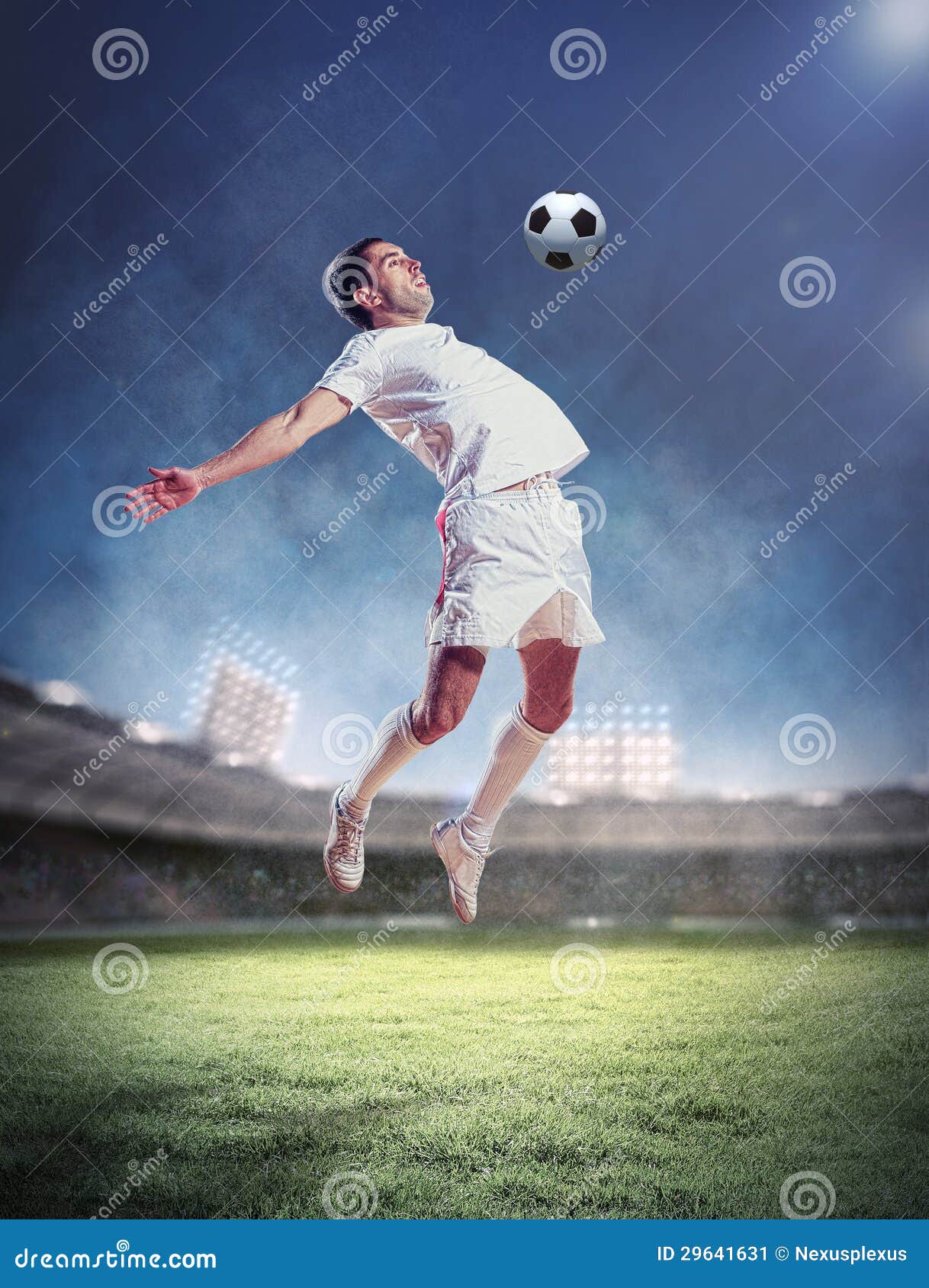Football Player Striking the Ball Stock Image - Image of champion ...