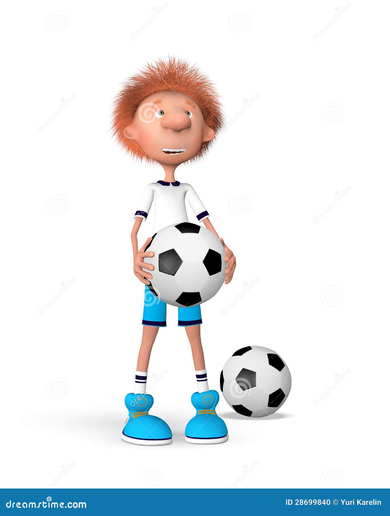 The Football Player on Training Stock Illustration - Illustration of ...