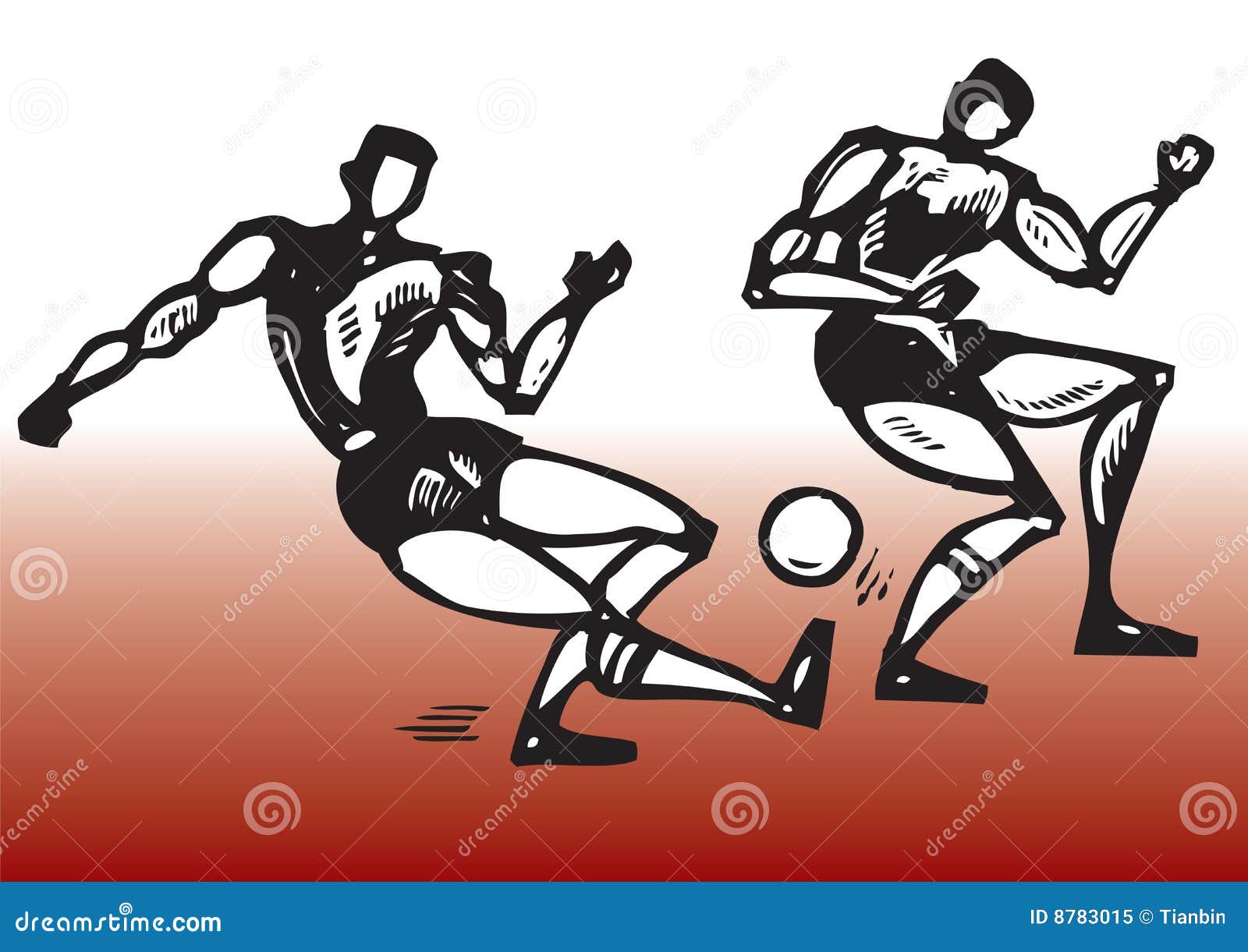 Football Players With A Soccer Ball. Vector Illust | CartoonDealer.com ...