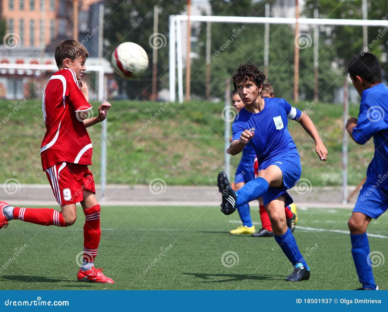 Football players with ball editorial photography. Image of little ...