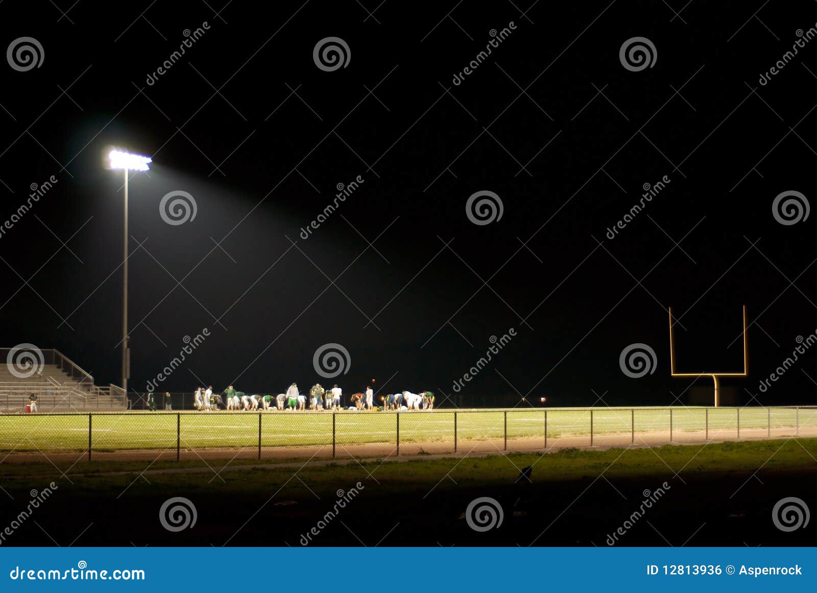 Football practice at night stock photo. Image of dark - 12813936