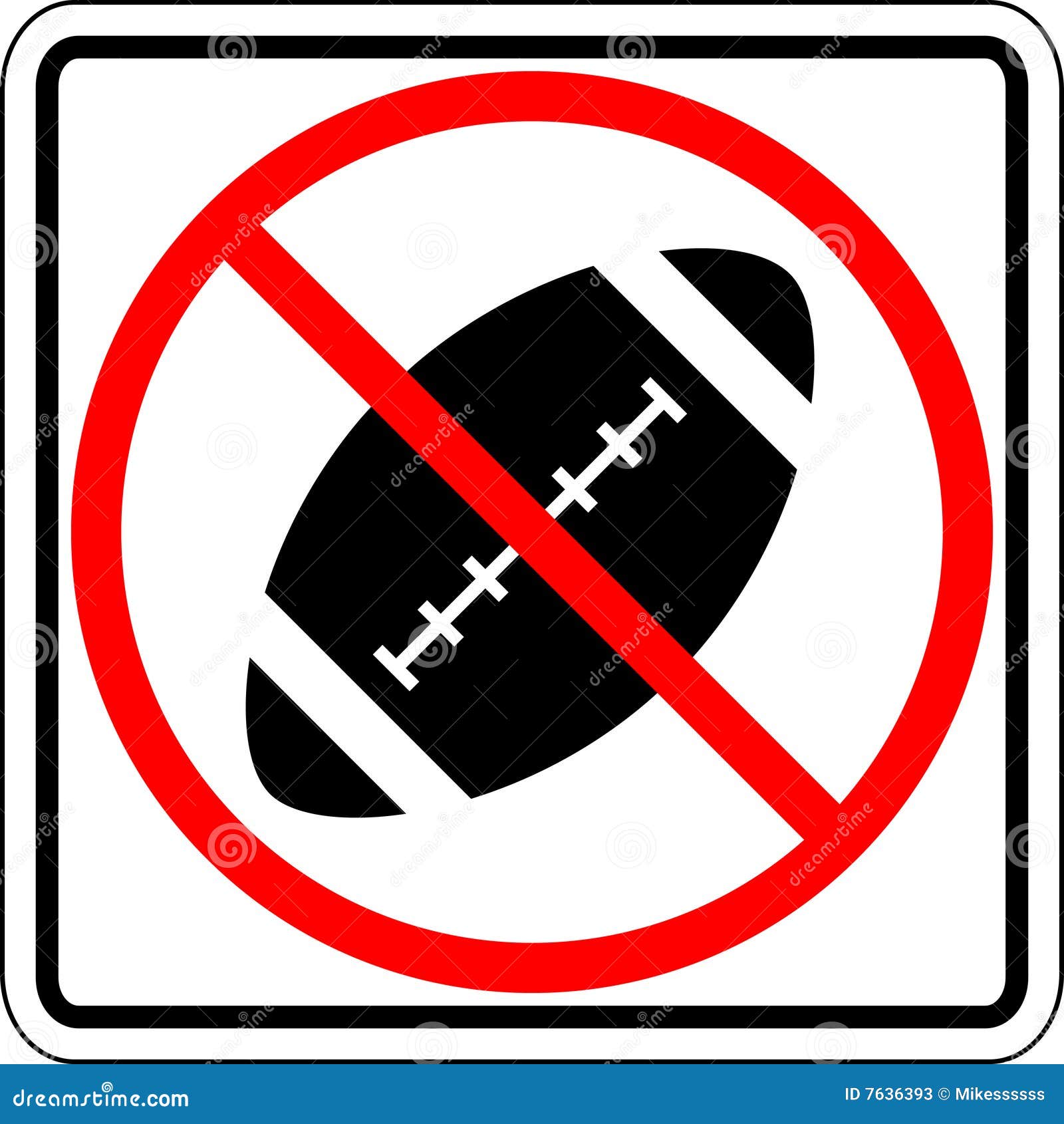 Football Prohibited Vector Sign Stock Vector - Illustration of stitches ...