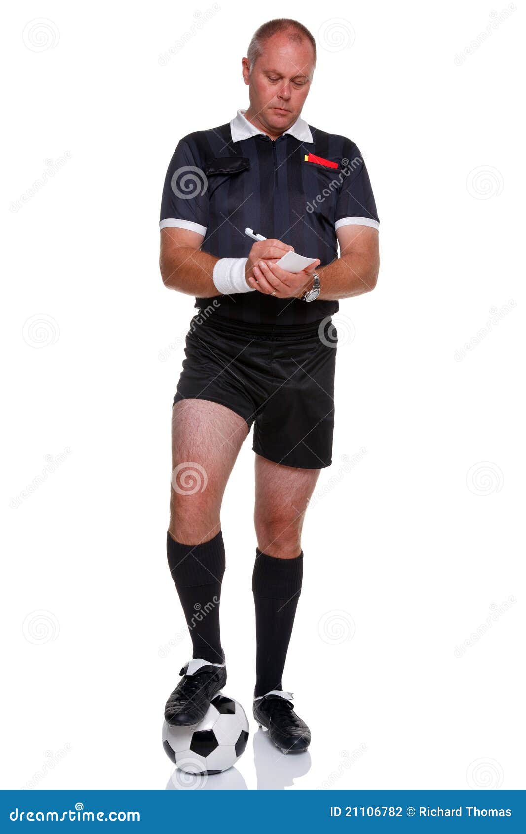 Football Referee Full Length Isolated On White Stock Photo - Image of ...