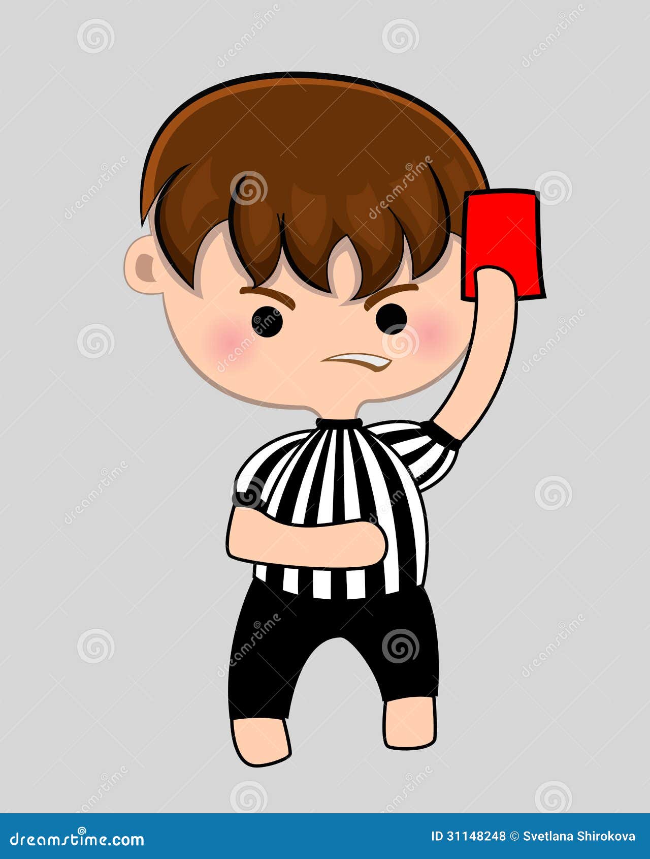 Football Referee with Red Card Stock Vector - Illustration of justice ...