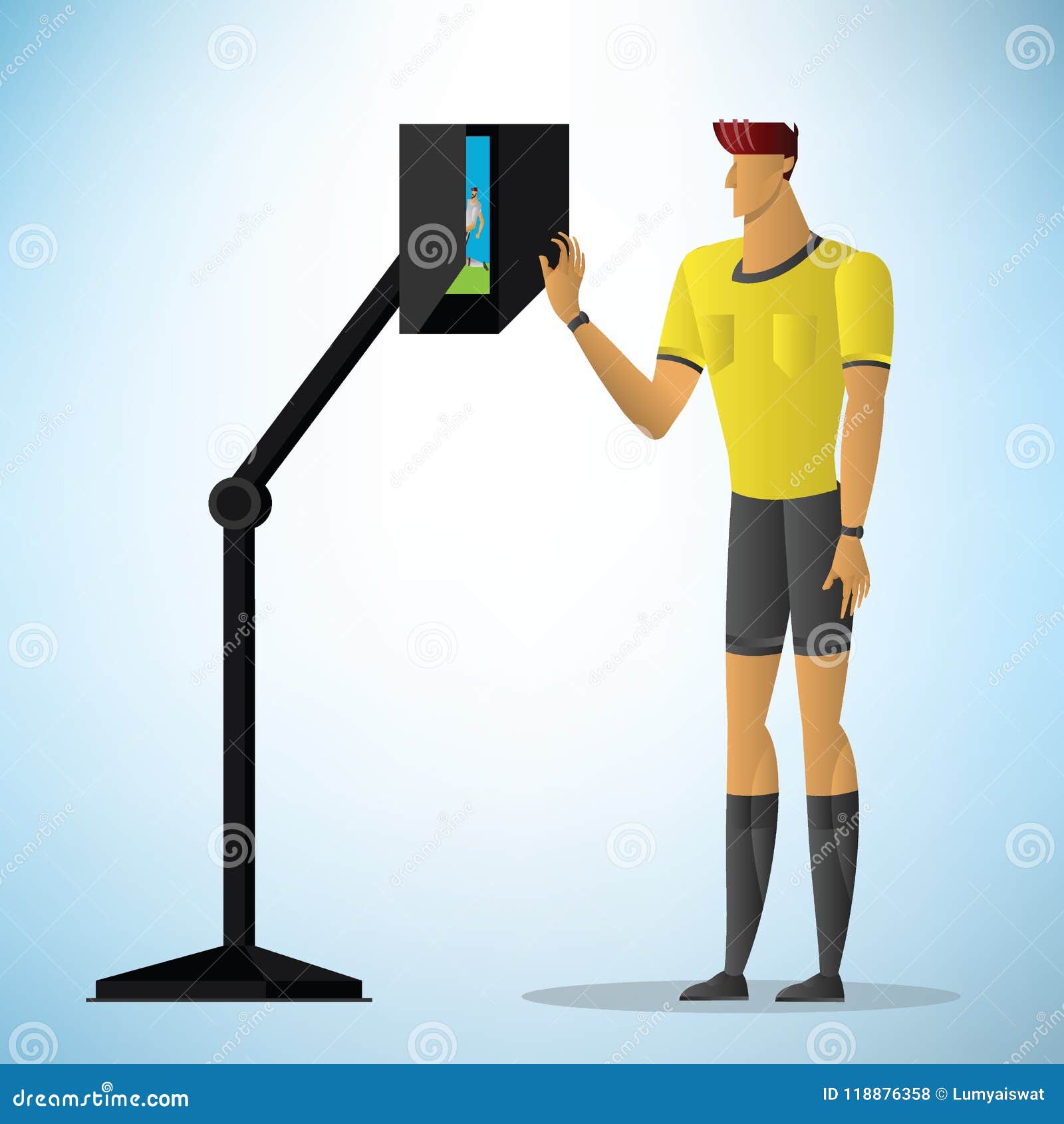 Video Assistant Referee Vector Illustration. Football, Soccer VAR ...