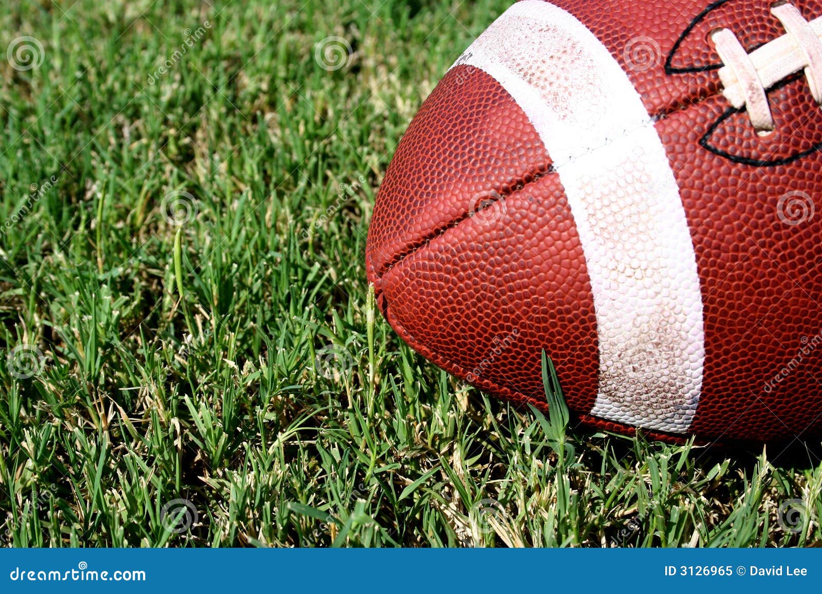 Football resting on field stock image. Image of brown - 3126965