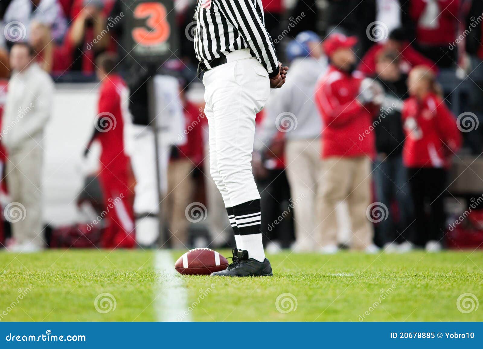 Football Resting on the Yardline Stock Image - Image of competition ...