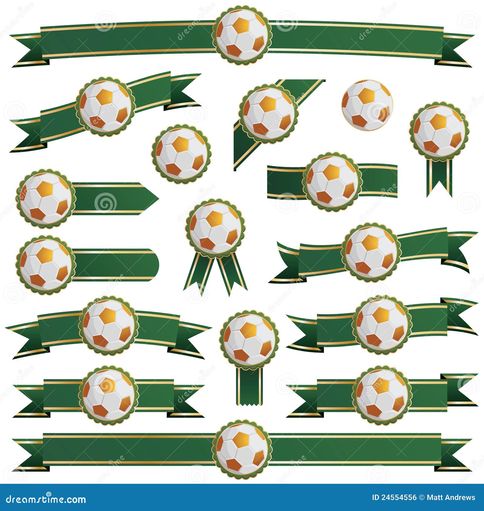 Football ribbons stock vector. Illustration of rosette - 24554556