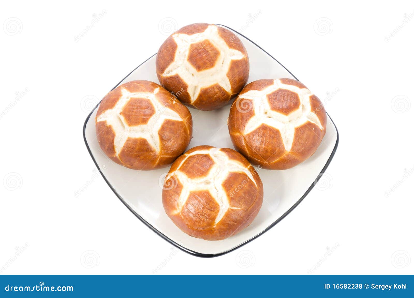 Football rolls on a plate. stock photo. Image of plate - 16582238