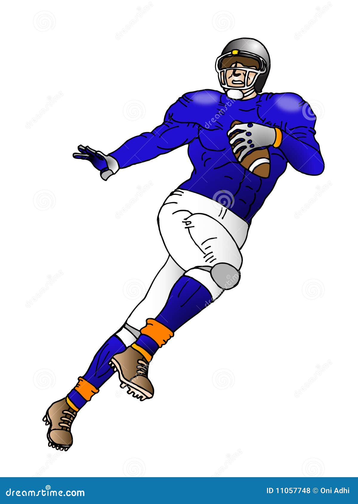 Football Running Back Isolated Stock Illustration - Illustration of ...