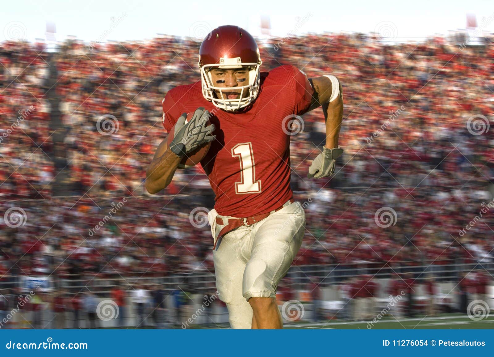 Football Running Back Running Down the Field Stock Photo - Image of ...