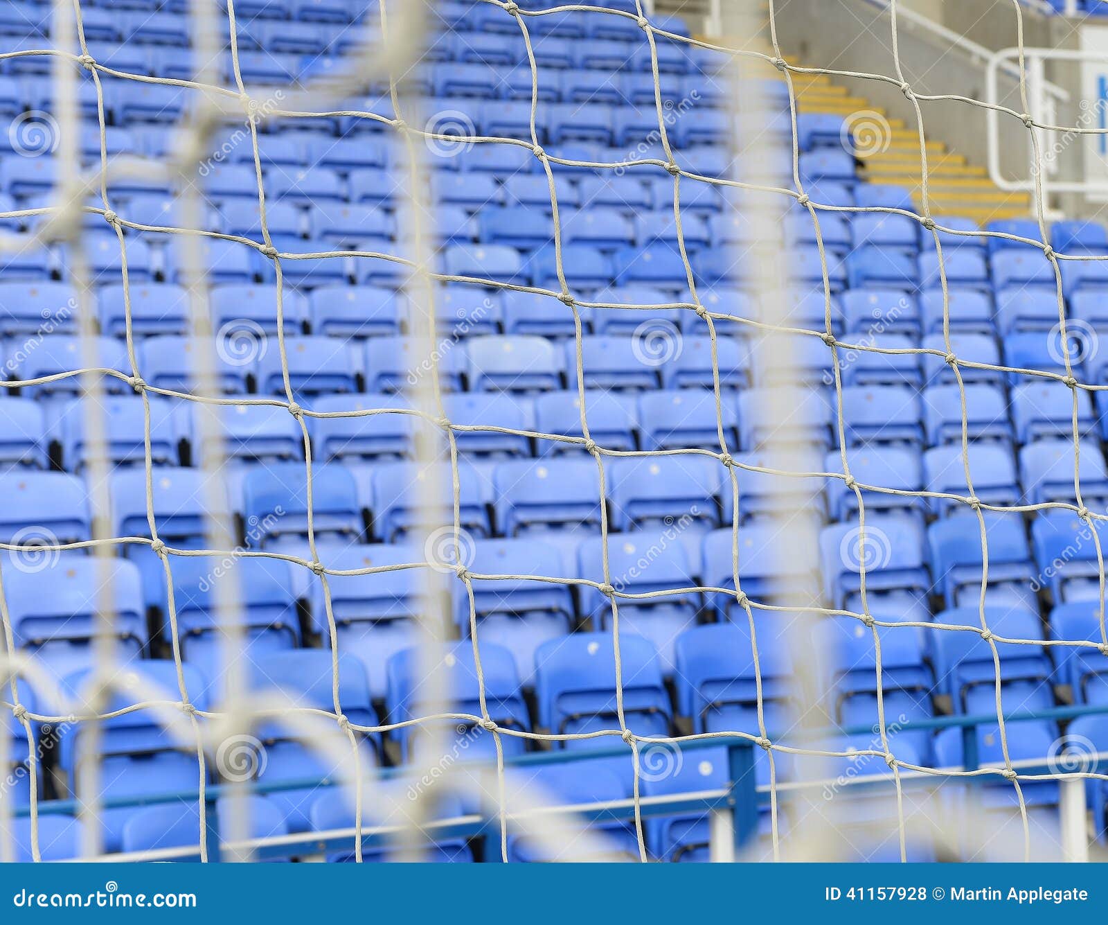 Football Seating Behind Goal Stock Photo - Image of area, rising: 41157928
