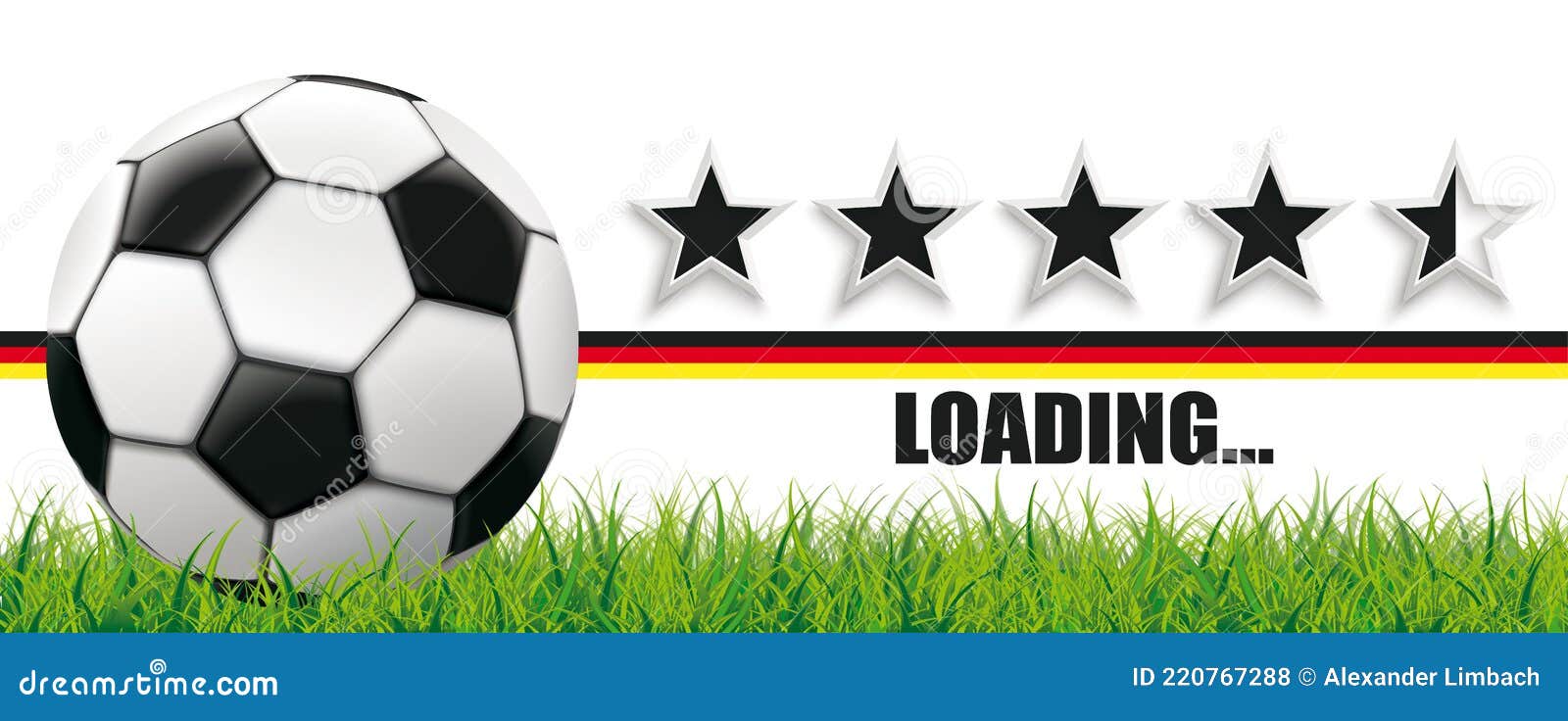Football Side Grass Germany Flag Header Stock Vector - Illustration of ...