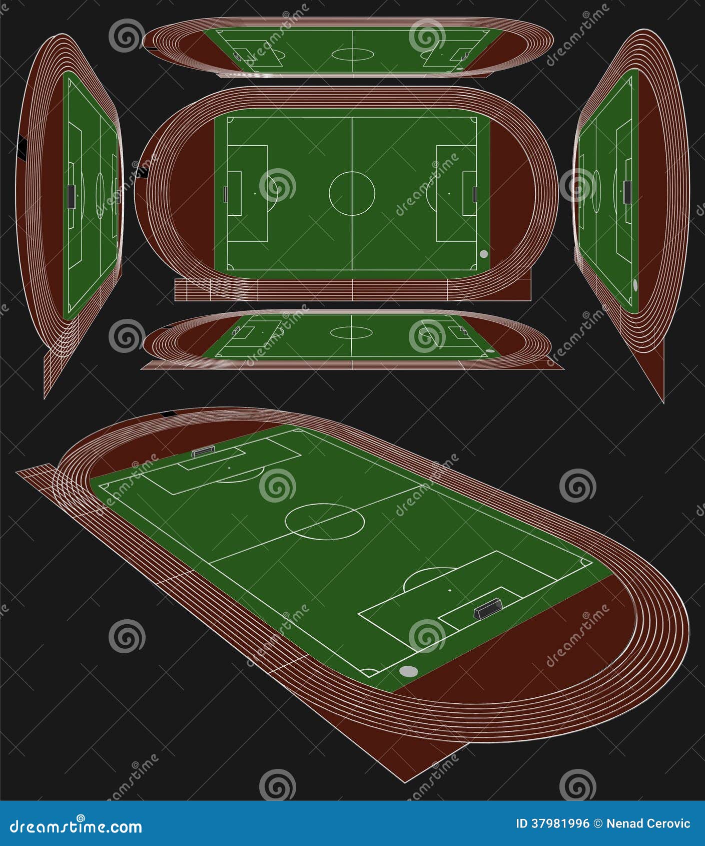 Football Soccer Athletic Field Vector Stock Vector - Illustration of ...