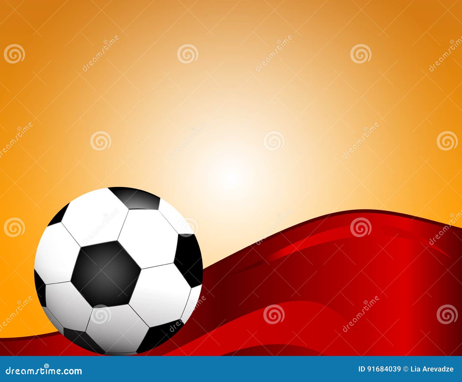 Football, Soccer Ball on Red Background with Space for Your Text. Stock ...