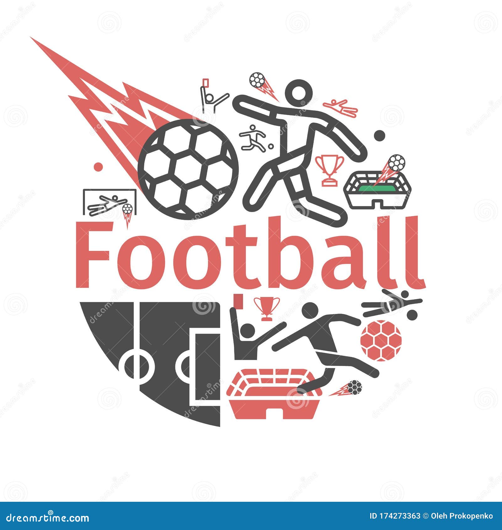 Football Soccer Banner. Vector Signs for Web Graphics Stock Vector ...