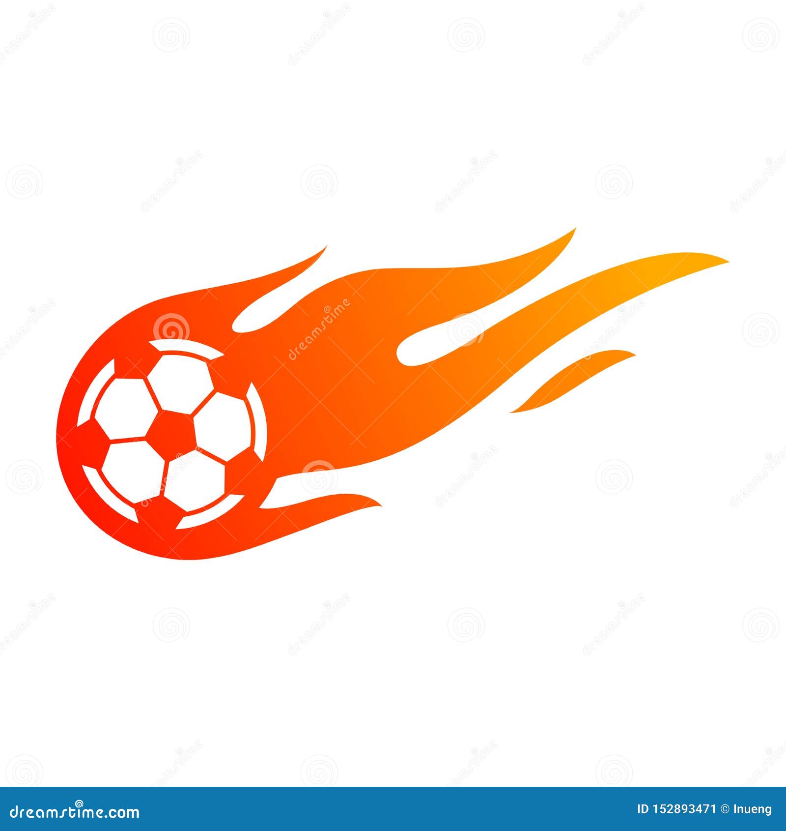 Football or Soccer with Fire Flame Symbol. Stock Vector - Illustration ...