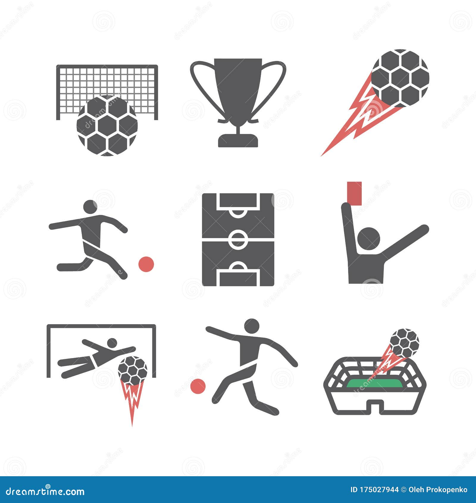 Football Soccer Flat Icon. Vector Signs for Web Graphics Stock Vector ...