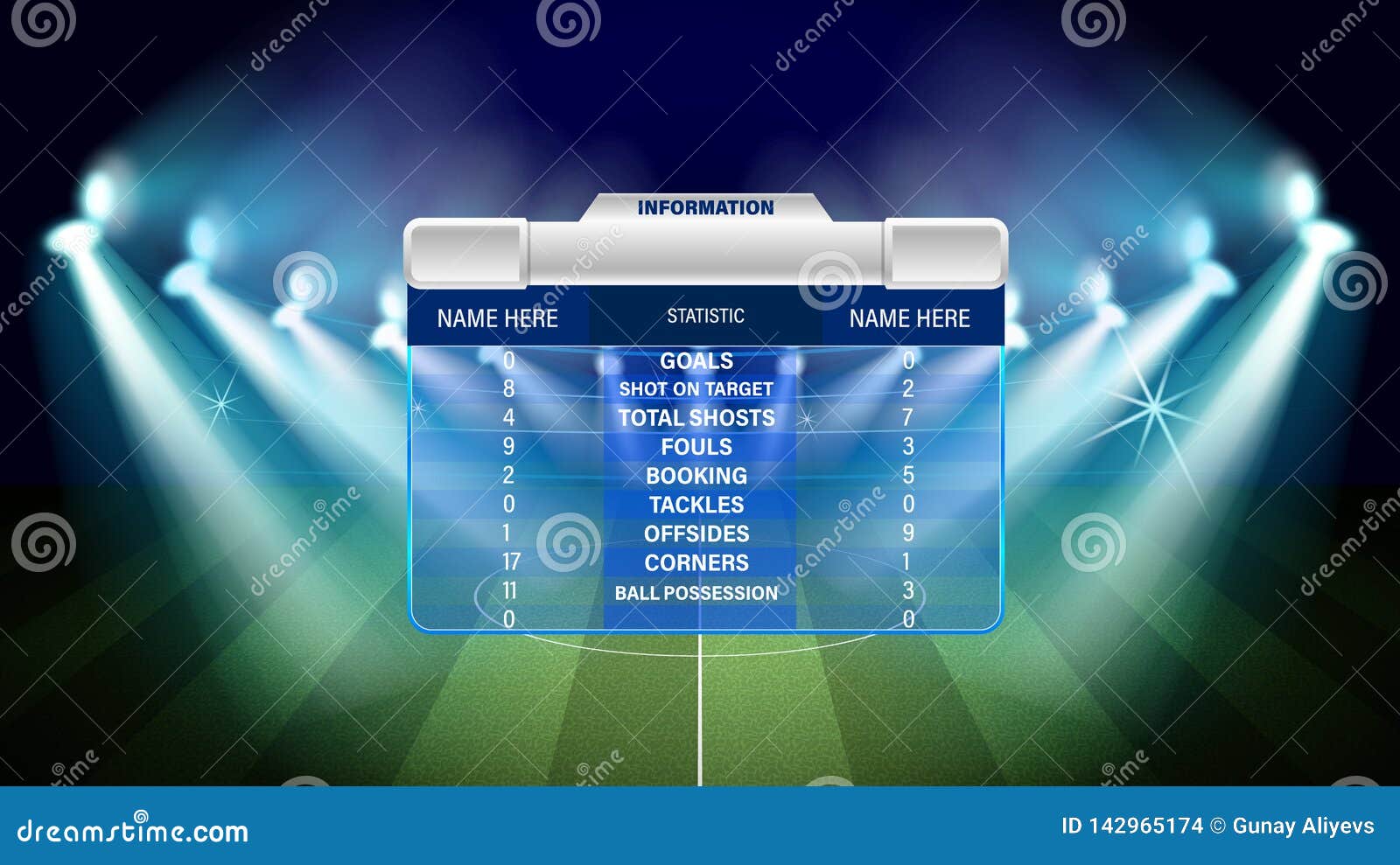 Football or Soccer Playing Field with of Infographic Elements. Vector ...