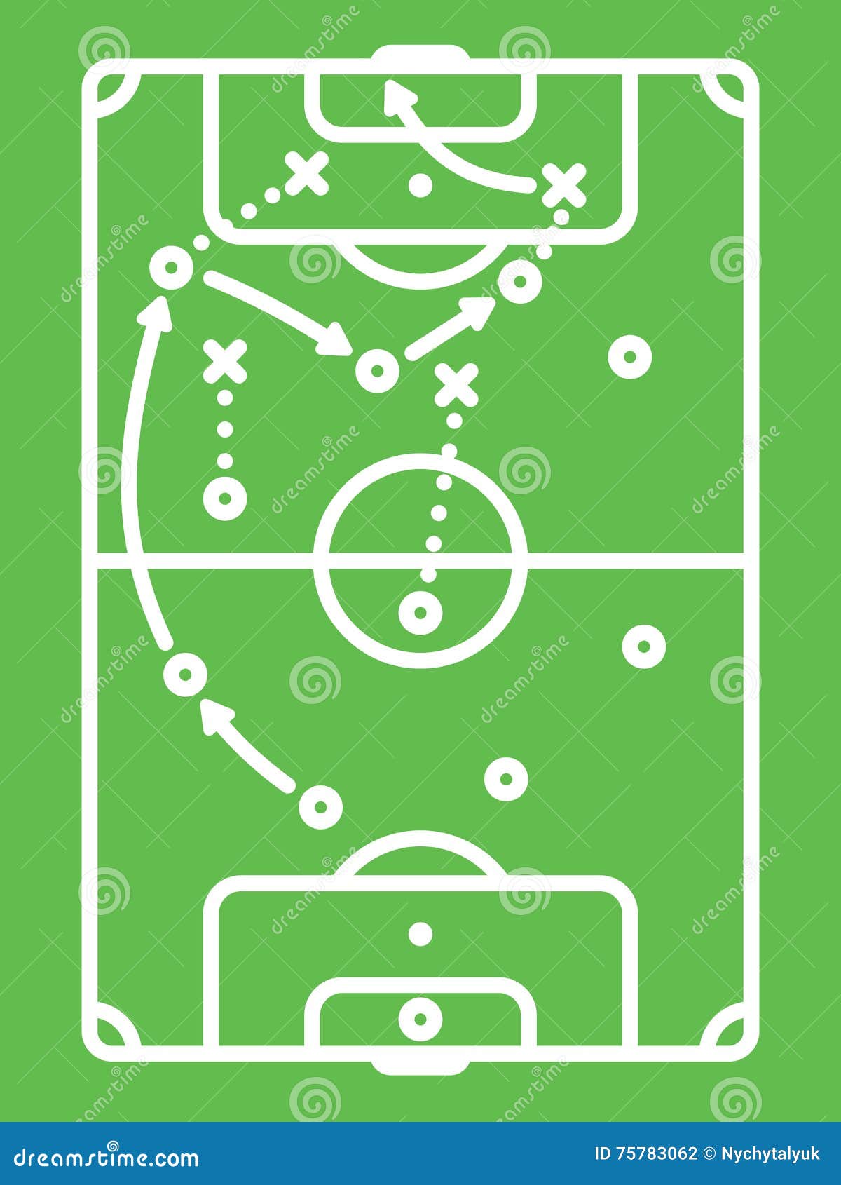 Football / Soccer Tactic Table. Line Art Stock Vector - Illustration of ...