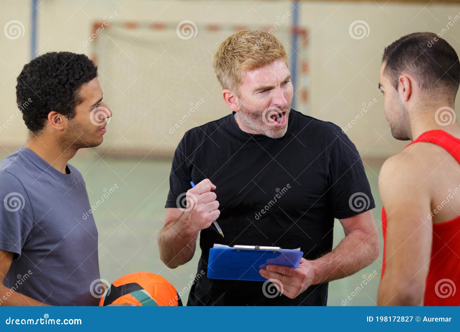 Football Soccer Trainer with Workout Plan with Team Stock Image - Image ...