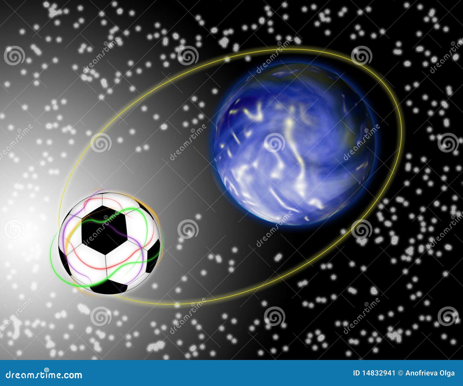 Football in space stock illustration. Illustration of line - 14832941