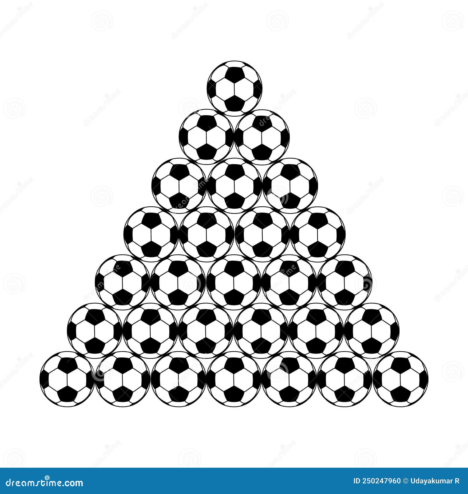Football is Stacked in a Pyramid Type Arranged. Vector Stock Vector ...