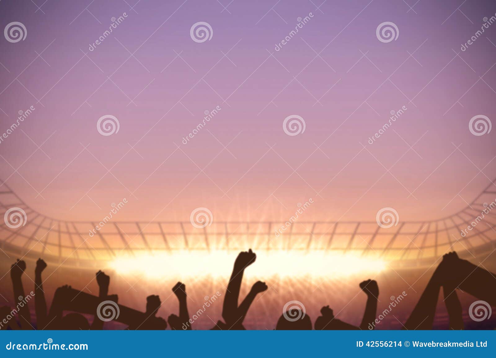 Football Stadium with Cheering Crowd Stock Illustration - Illustration ...