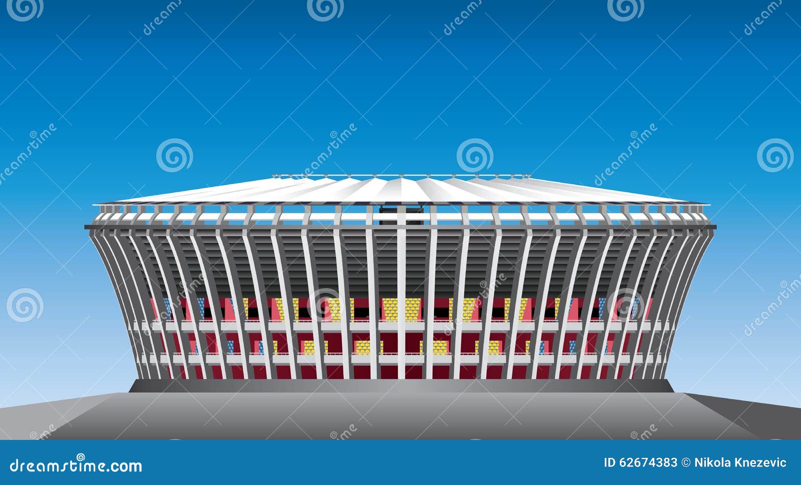 Football Stadium Front View Stock Illustration - Illustration of player ...