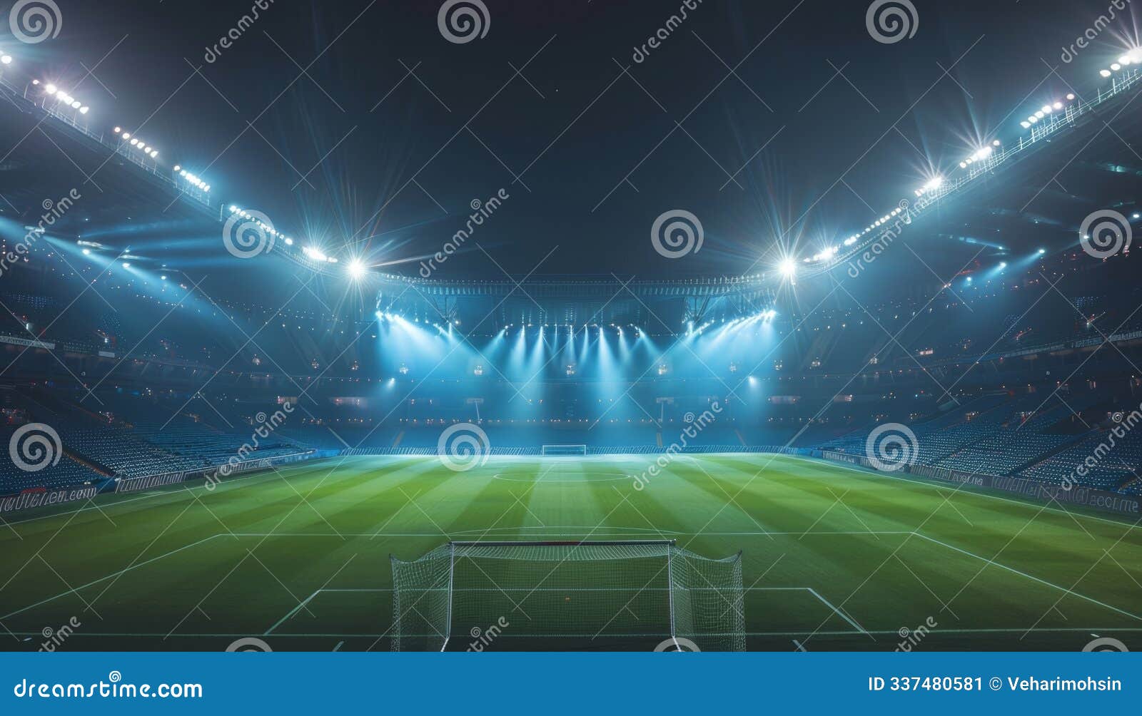 Football Stadium at Night, Stadium Night, Soccer Stock Illustration ...