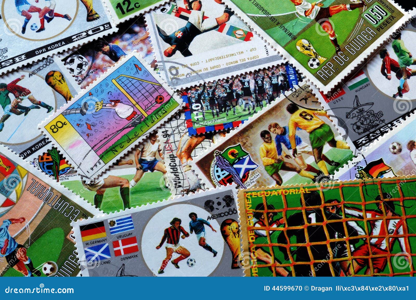 Football on stamps editorial image. Image of game, collector - 44599670