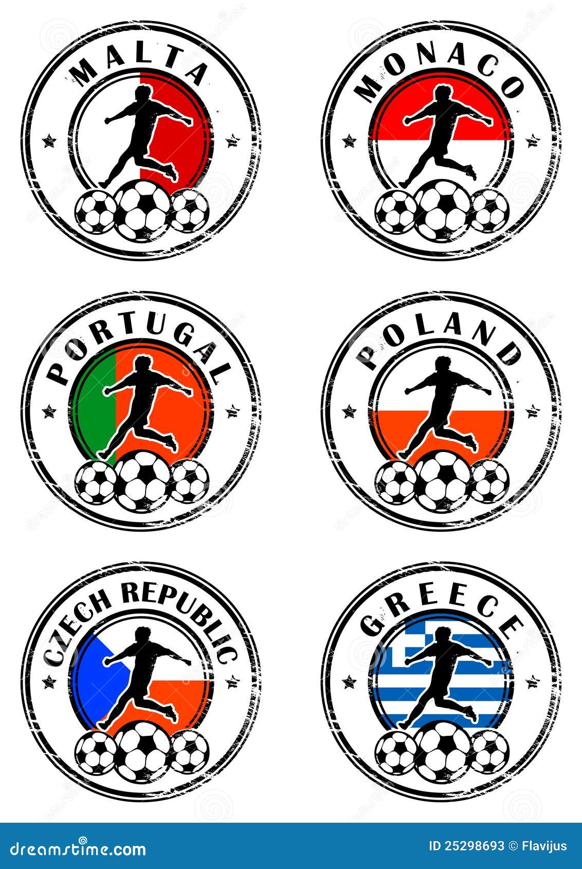 Football stamps set stock vector. Illustration of match - 25298693