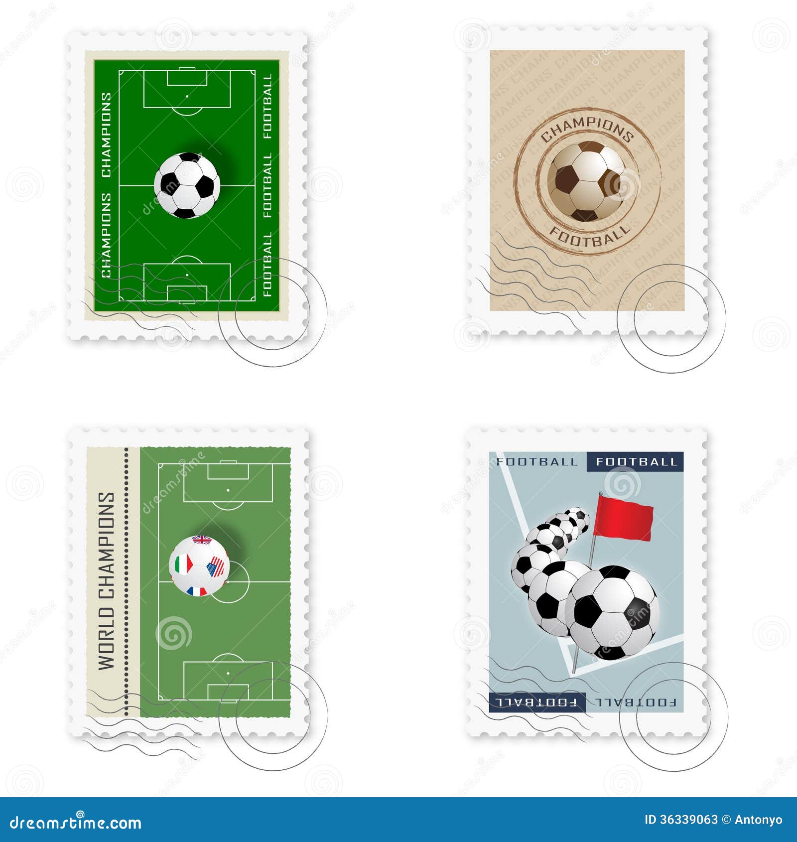 Football stamps stock vector. Illustration of artwork - 36339063