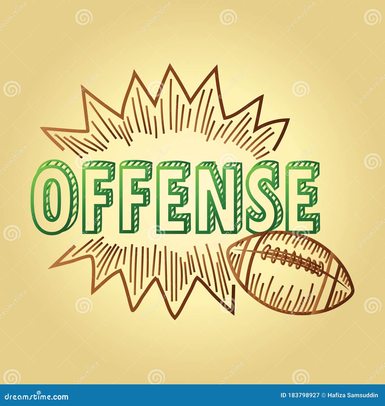 Football Strategy Text Offense. Vector Illustration Decorative ...