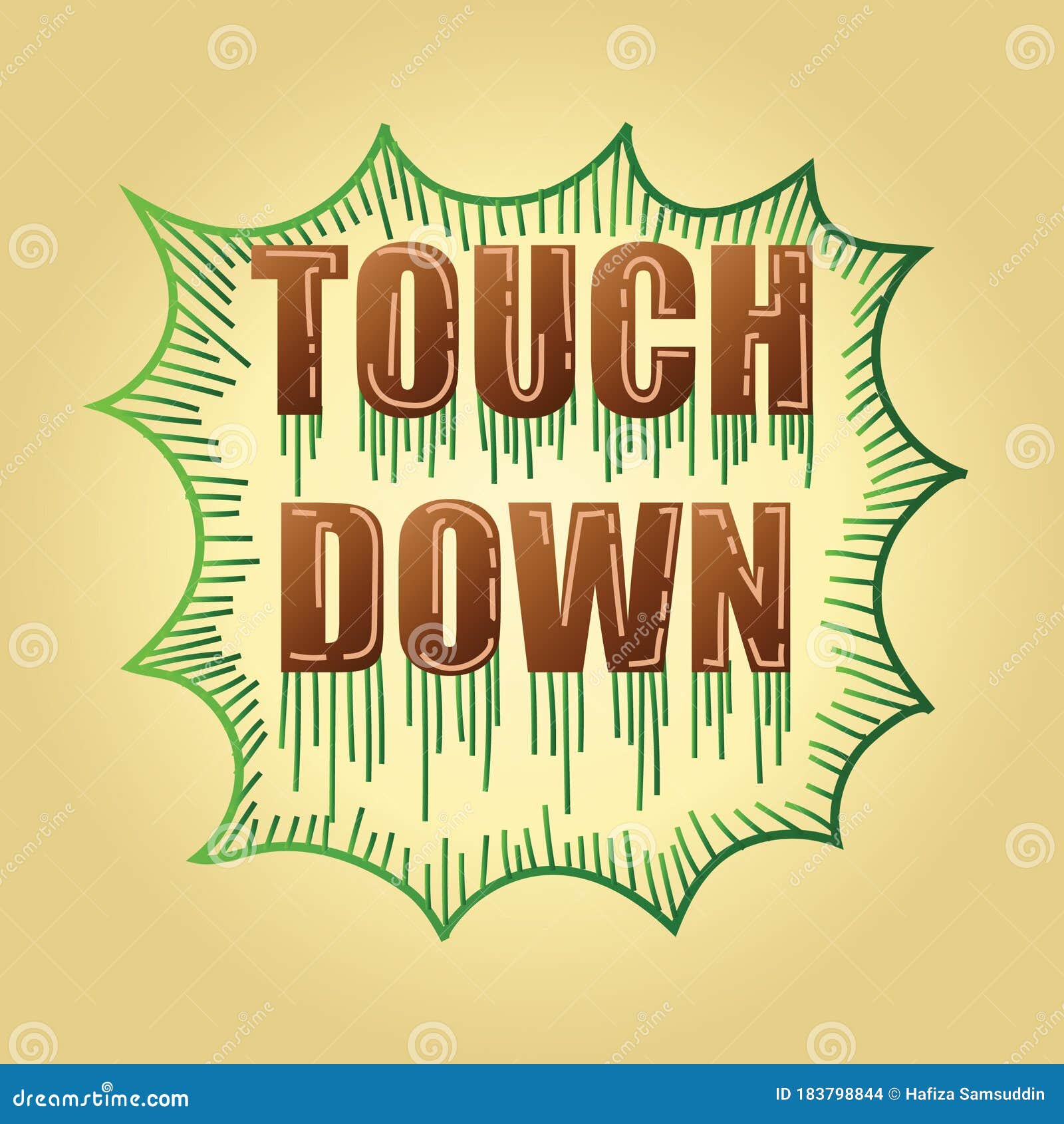 Football Strategy Text Touchdown. Vector Illustration Decorative ...