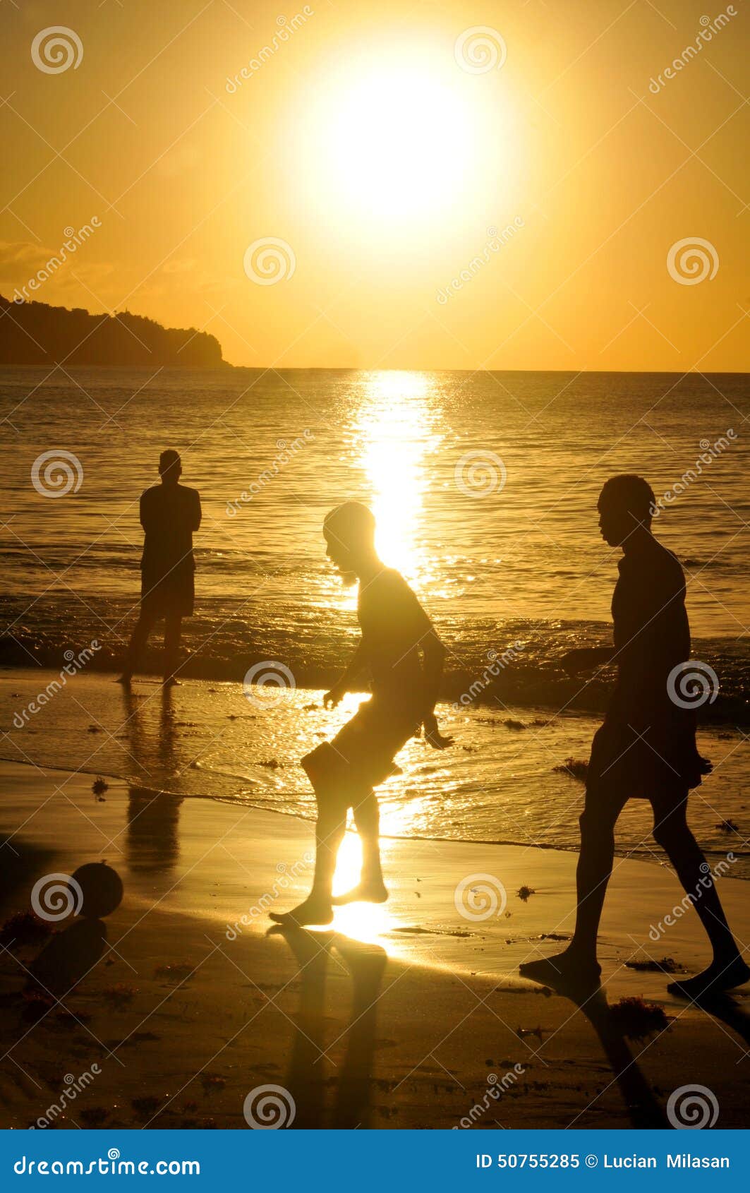 Football at sunset stock image. Image of athlete, dominica - 50755285