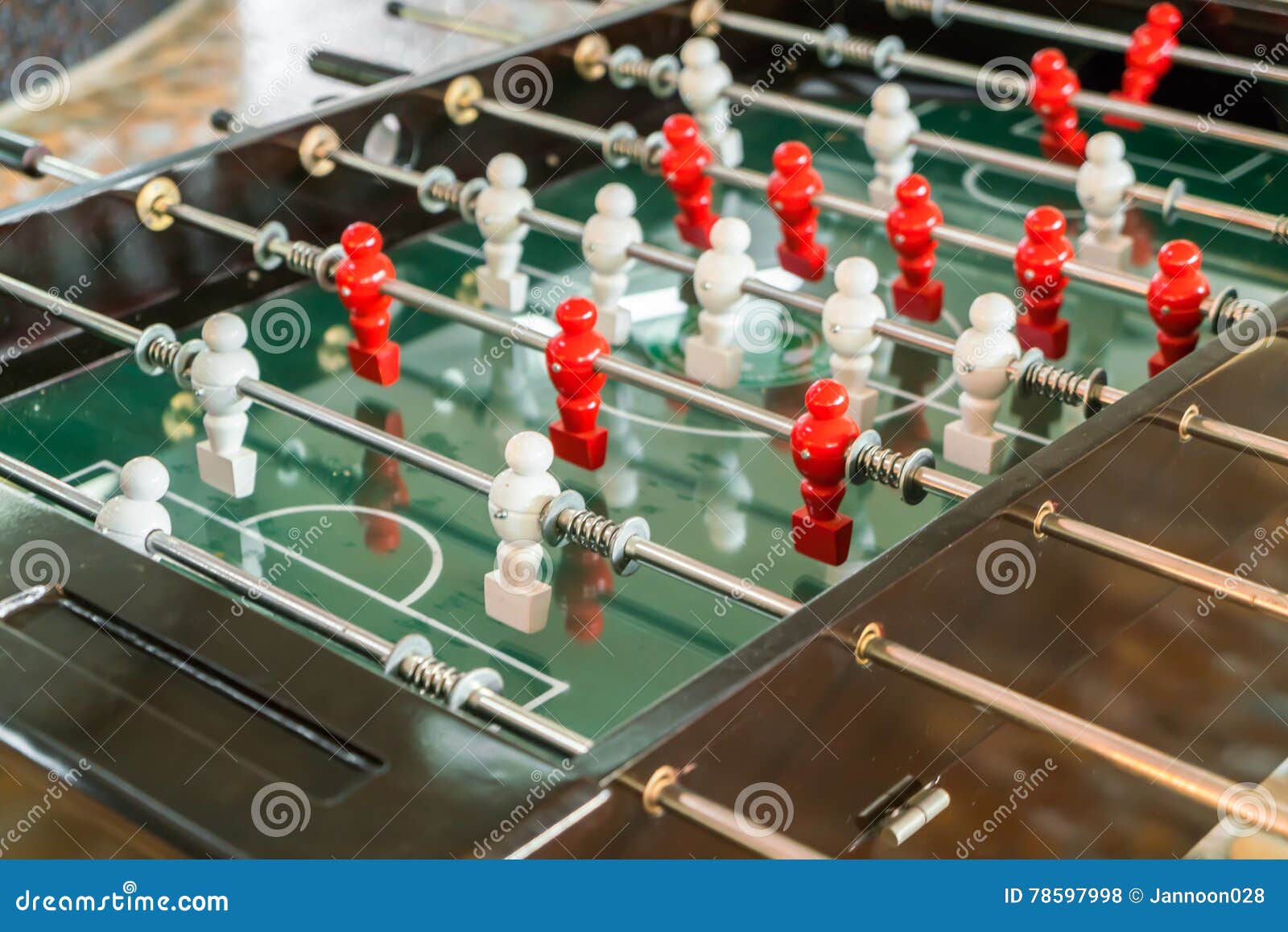 Football Table Game with Red and White Player . Stock Photo - Image of ...